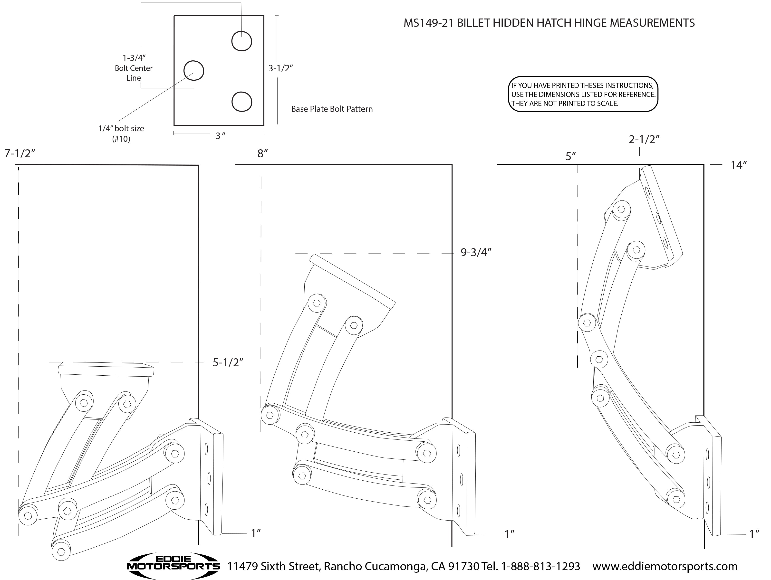 Scissor Hinges Large Billet – Eddie Motorsports