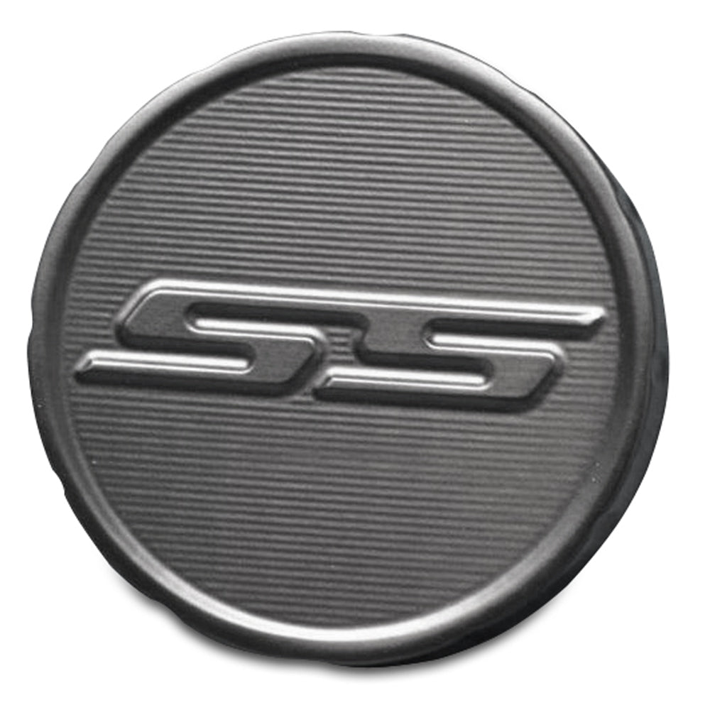 Eddie Motorsports 1967 1968 Camaro SS Logo Billet Fuel Cap Matte Black