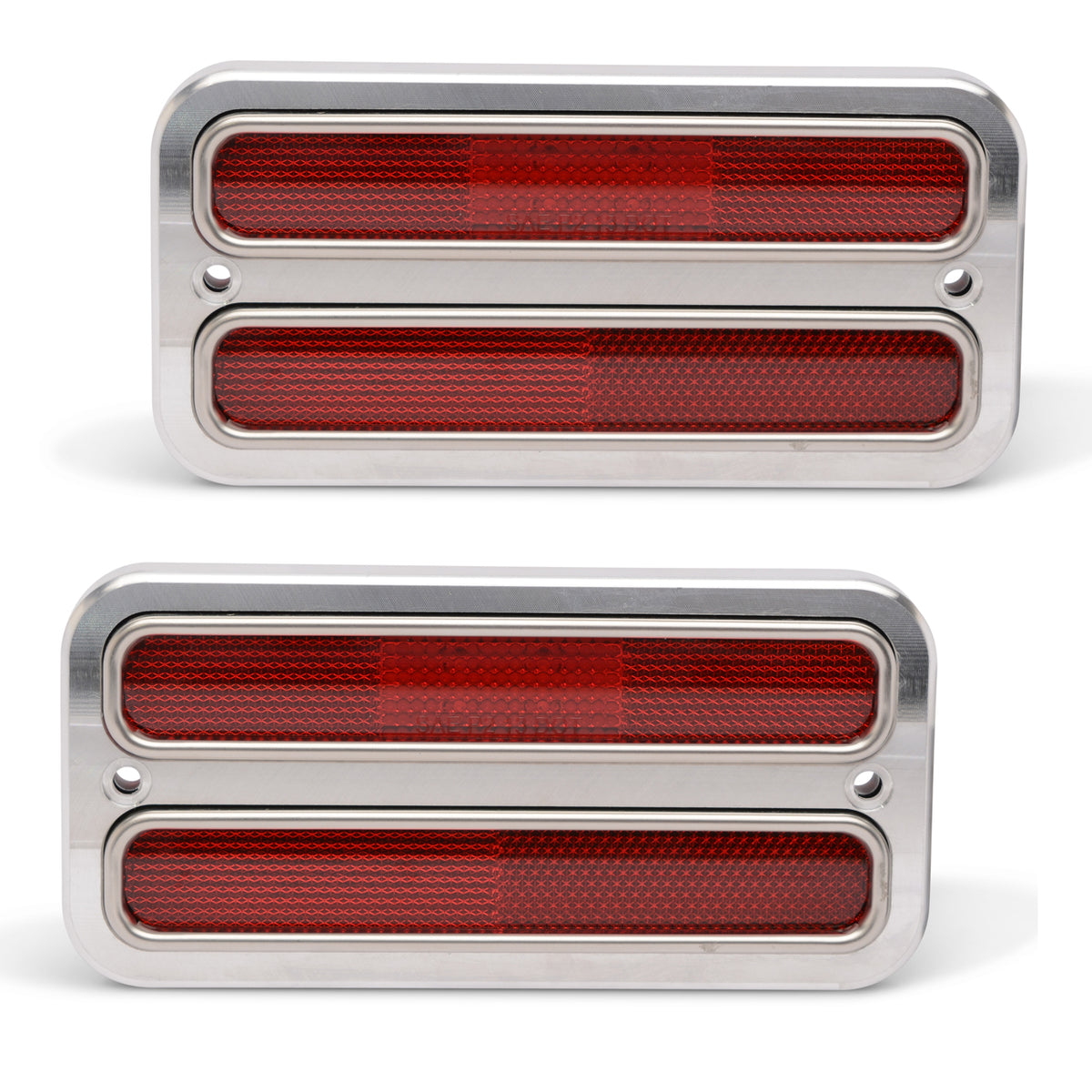Billet Marker Light Bezels w/ Red Lights - 1967-72 Chevy C-10 Truck ...