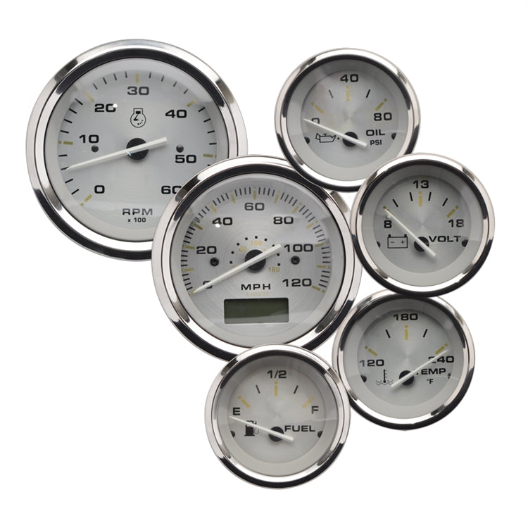 Elite 6 Gauge Kit with GPS Speedo, Universal Fuel Level Gauge Gold Pla ...