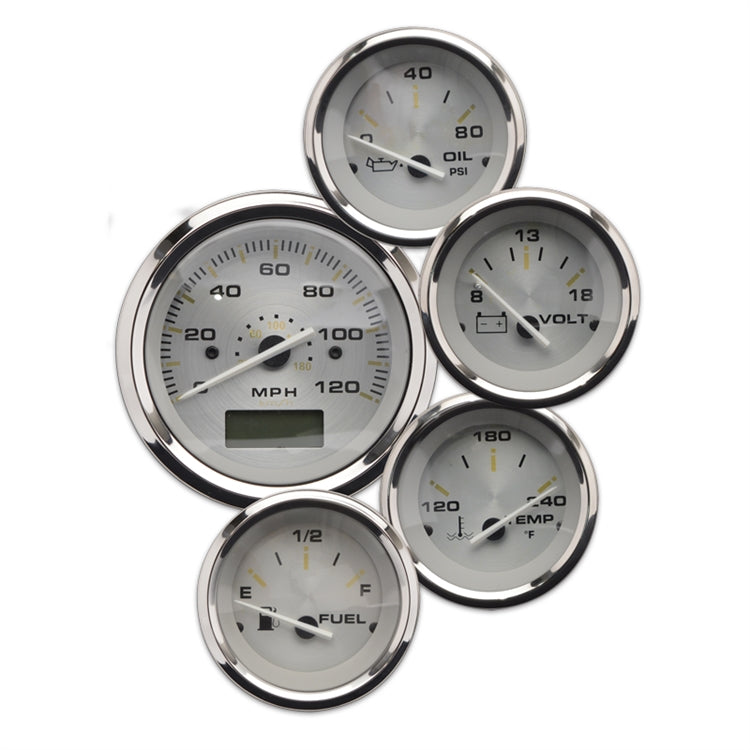 Elite 5 Gauge Kit with GPS Speedo, Ford Fuel Level Gauge Gold Platinum ...