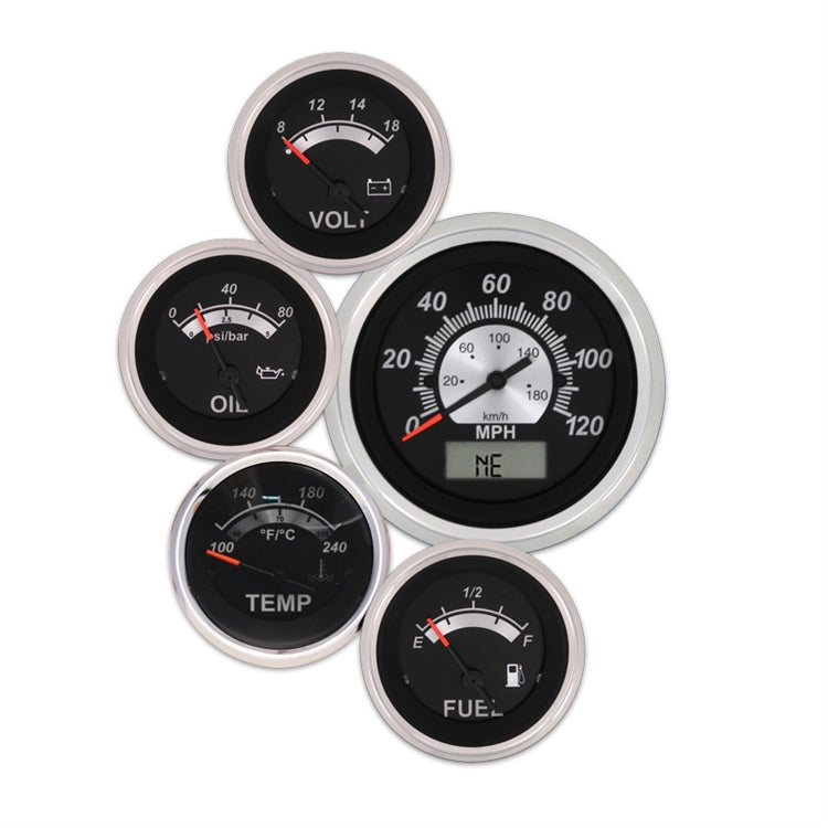 Elite 5 Gauge Kit with GPS Speedo, Ford Fuel Level Gauge Vintage Black ...