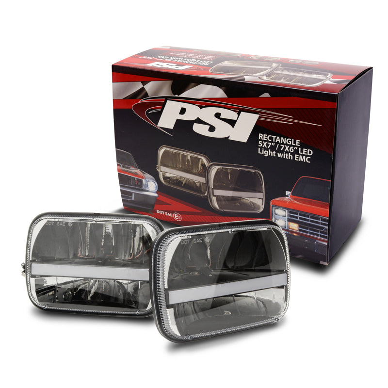 Headlights - 5x7" LED Square With DRL and Turn Signal Light – Eddie ...